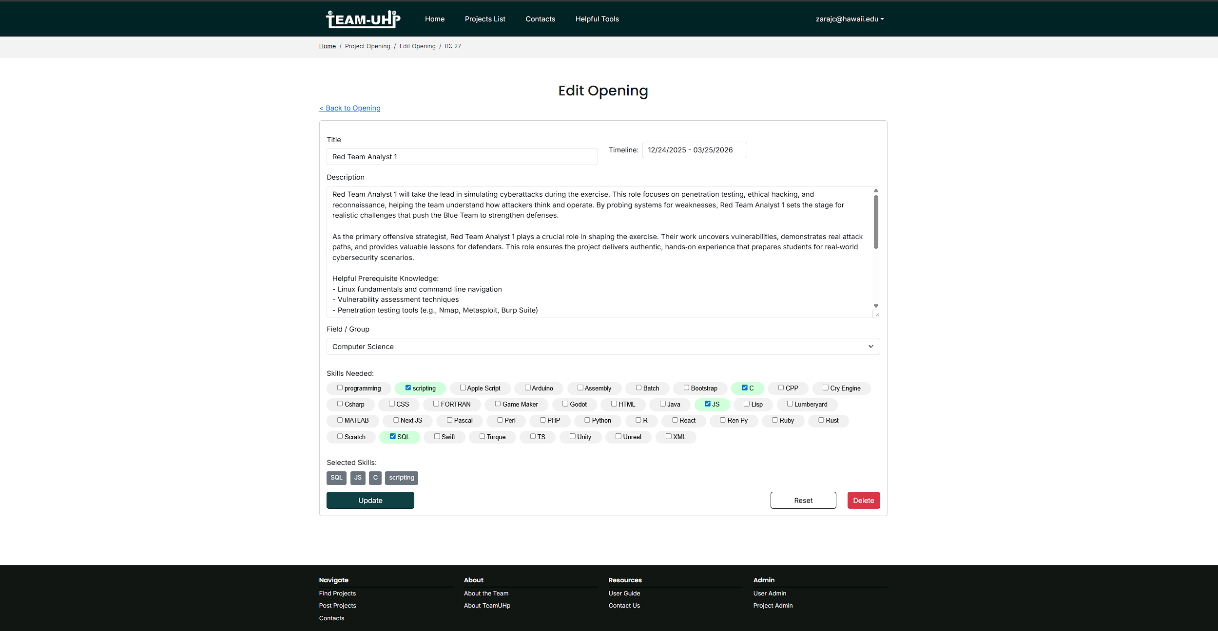 Team UHp! | Connecting University of Hawaii Students to collaborate on large scale projects.